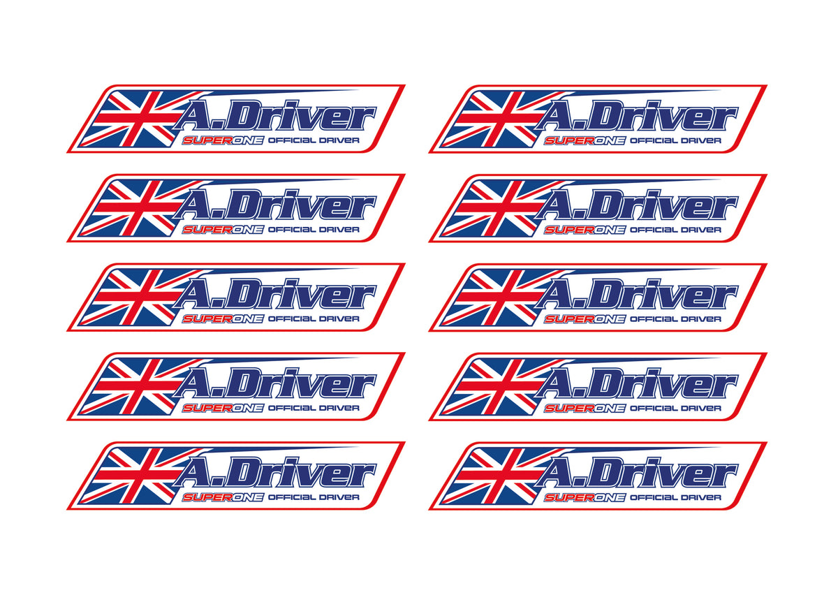 Super One Official Driver Name Stickers (Set of 10) – JKH UK Limited